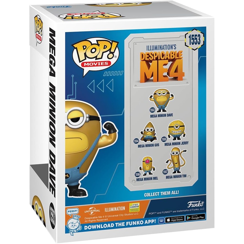 Funko Pop Mega Minion Dave 1553 (Meu Malvado Favorito 4) (Despicable Me ...