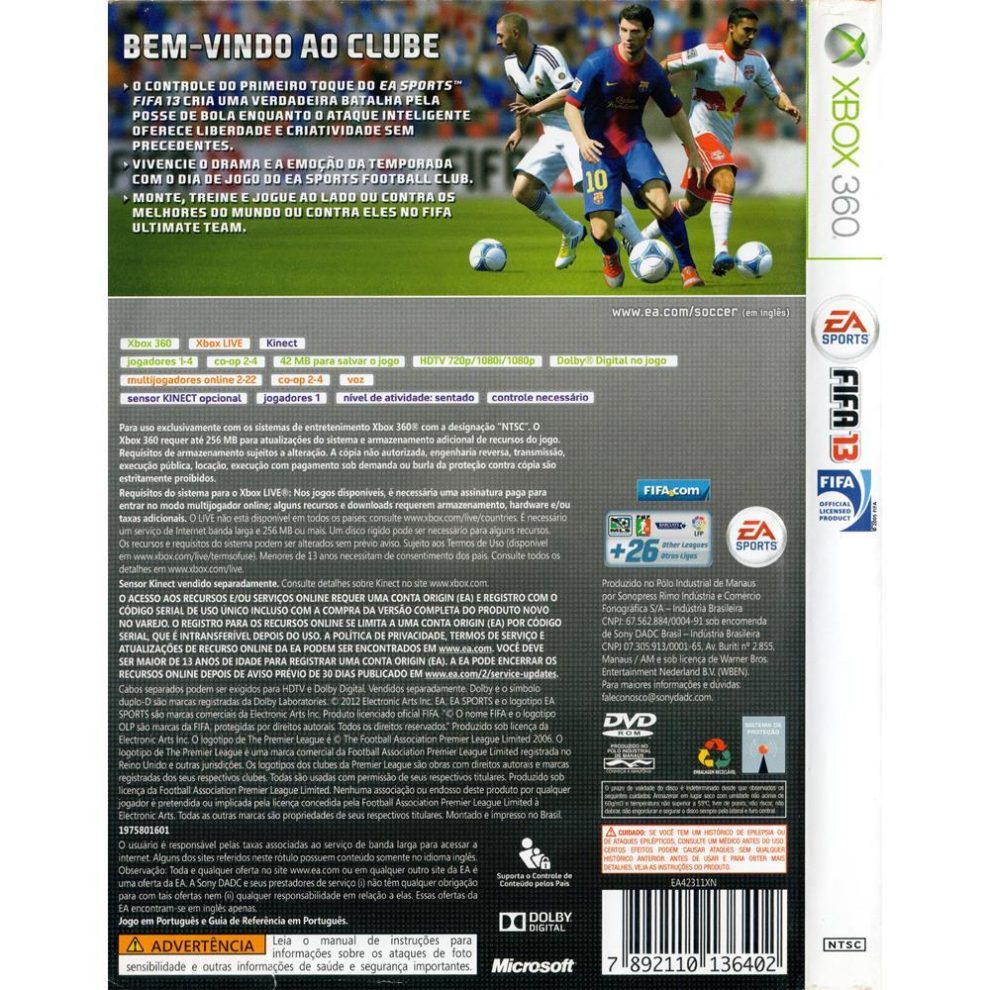 Fifa 13 - Xbox 360 (Seminovo) - Arena Games - Loja Geek